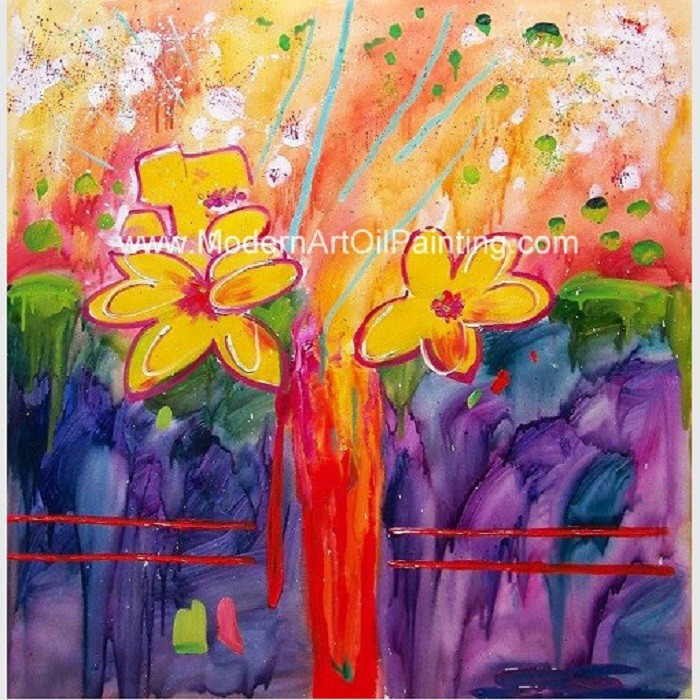 Flower Framed Abstract Oil Painting Handmade By Acrylic On Canvas ...